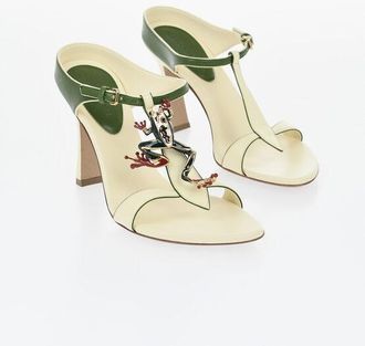 Bottega Veneta Two-Tone Leather T-Bar Sandals 10cm size 37