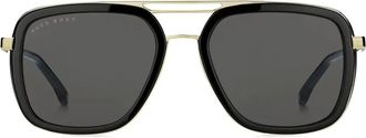 BOSS Sonnenbrille mit eckigem Gestell - Schwarz