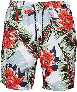 Superdry Vintage Hawaiian Swimshort Boxer, Feuille de Banane Optique, XL Homme