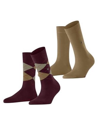 Burlington Everyday Mix Multipack W So coton fantaisie lot de 2 paires, Chaussettes Femme, Rouge Wine 8010, 36-41