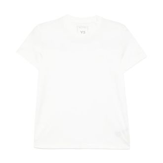 Yohji Yamamoto Wei&szlig;e Baumwoll-Crew-Neck-Tee - - Tops - Damen - Wei&szlig; - S