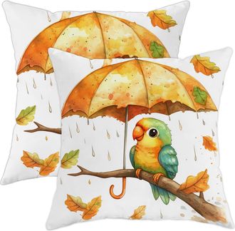 Generic Herbstpapagei Sofakissenbezug Komfort Zierkissenbez&uuml;ge Modern Kissenbez&uuml;ge F&uuml;r Balkon Bett Sofa 45X45Cm 2Er Set