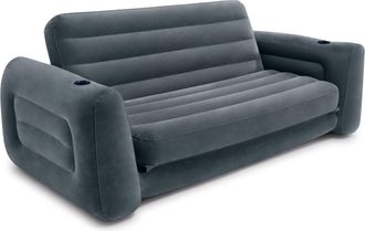 Intex Aufblasbares Sofa mit Schlaffunktion f&uuml;r 2 Personen Max. 200kg (127x231x66 cm) Couchsofa aufblasbar mit Getr&auml;nkehalterung (66552NP)