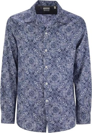 Brunello Cucinelli Homme, Chemises, Bleu, Taille: XL Printed Shirt