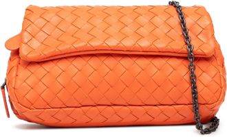 Bottega Veneta Hobo Bags - Mini Nappa Intrecciato Expandable Chain Flap Cross - Gr. unisize - in Orange - f&uuml;r Damen