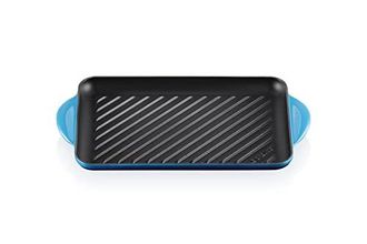 LE CREUSET Le Creuset Gril Rectangulaire en Fonte &Eacute;maill&eacute;e, 33 x 22 cm, Azure, 20202324080460