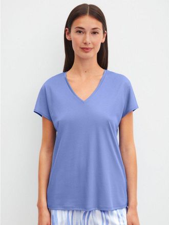 CALIDA Kurzarmshirt Favourites Ocean Damen (1-tlg) extraleichte, weiche Qualit&auml;t, atmungsaktiv, mit V-Neck
