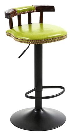 Generic Hoher Barhocker aus Schmiedeeisen, amerikanischer Stil, moderner minimalistischer Barstuhl/Gr&uuml;n/60-80 cm