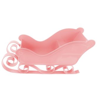 Cabilock Weihnachtsschlitten Ornament aus Kunststoff Kleiner Schlittendekoration in Rosa Leichter Weihnachtsbaumschmuck f&uuml;r Festliche Dekoration und Fotohinter