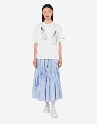 Moschino Jupe en popeline de coton extensible - Bleu