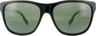 Maui Jim Quadratische Unisex Sonnenbrille Gl&auml;nzend Schwarz Neutral Grau