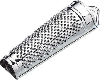 KitchenCraft Gewürzreibe, Muskatnussreibe, Edelstahl, Aufhängeloch, mit Stauraum, 14 cm x 4 cm