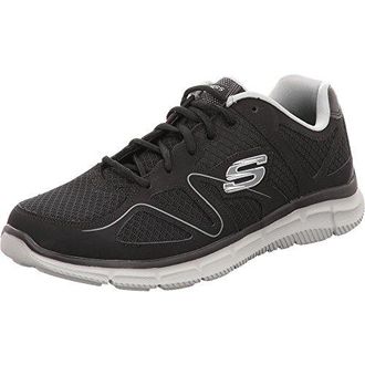 Skechers Satisfaction 58350-bkgy, Sneakers Basses Homme, Noir (Black 58350-Bkgy), 45 EU