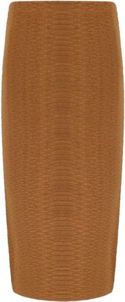Elisabetta Franchi Jupe midi en maille - Femme - Jupes - Brun - Taille: 40 FR