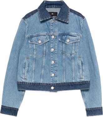 7 For All Mankind Femme, Vestes, Bleu, Taille: 38 FR Adi Trucker Jacket