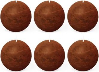 Spaas 6x Rustikale Kugelkerze 80 mm 24St - bordeaux