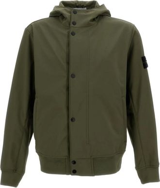 Stone Island Homme, Vestes, Vert, Taille: XL Veste &agrave; capuche Light Soft Shell-R