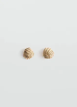 Mango Boucles doreilles rondes textur&eacute;es en acier inoxydable or - Femme - Taille unique - MANGO