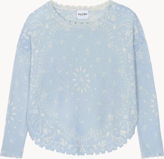 Kujten Pull cachemire col rond liquette - Pull Mela Bandana