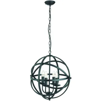 Searchlight Searchlight - Suspension orbit 4L cage Arceaux m&eacute;tal noir mat E14 4x60w diam&egrave;tre 45cm