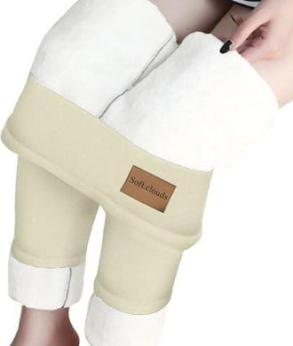 Generic Leggings thermiques chauds pour femme en hiver, thermoleggings doubl&eacute;s en polaire, pantalon thermique taille haute, sportleggins pelucheux, pantalon t