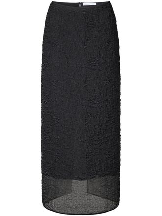Cecilie Bahnsen jupe mi-longue &agrave; design matelass&eacute; - Noir