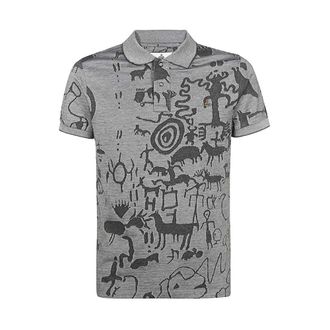 Vivienne Westwood Polo-Shirt mit Jacquard-Motiv aus Baumwolle - - Tops - Herren - Grau - S