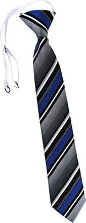 TigerTie cravate pour les enfants en bleu argent gris blanc noir rayé - cravate pré-liée élastiquée