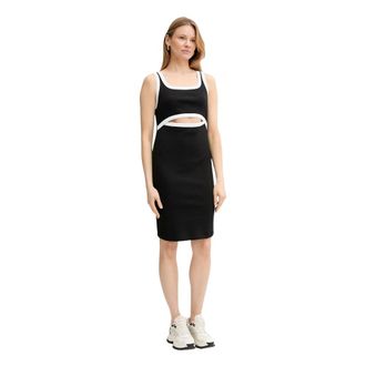 Liu Jo Robe mi-longue en maille c&ocirc;tel&eacute;e - Femme - Robes - Noir - Taille: 38 FR