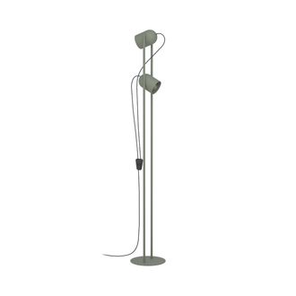 Eglo Stehlampe Tilston, Lampe Wohnzimmer, Standleuchte mit 2 schwenkbaren Spots, Leselampe aus Stahl in Gr&uuml;n, E14 Fassung, 142,5 cm