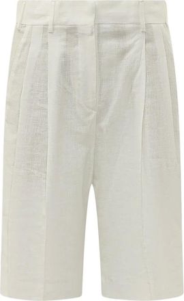 A Paper Kid Femme, Shorts, Blanc, Taille: 38 FR Bermuda en lin