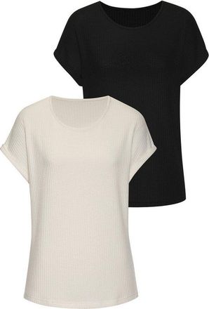 Vivance Kurzarmshirt aus weicher Piqué-Qualität (2er-Pack)