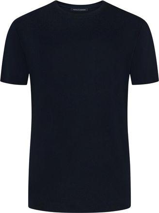 Trusted Handwork Unifarbenes Basic T-Shirt aus Pima-Baumwolle mit O-Neck in