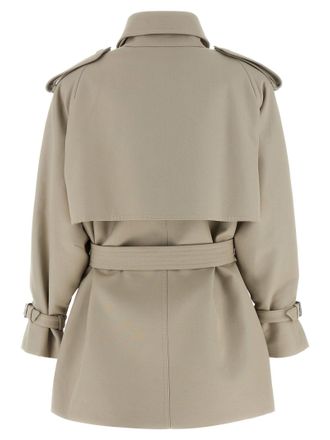 Max Mara Double-Breasted Cotton Trench Coat - Beige