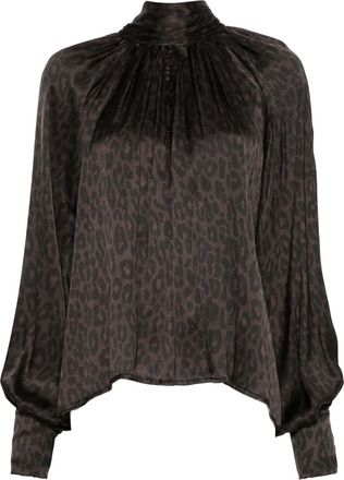 So Allure Bluse mit Animal-Print - Braun