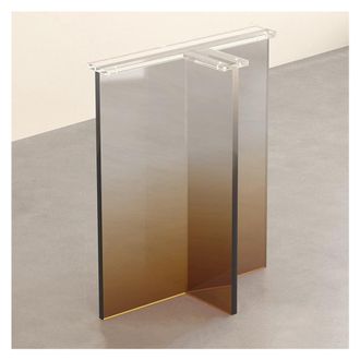 Generic Allmähliche Farbe T-förmige Acryl-Tischbeine, Ersatz-Schreibtischgestelle, DIY-Möbel-Dekor-Tischfuß für Esszimmer-Büro-Holztische (Braun, 50 x 62 cm /
