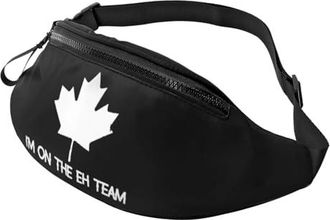 Generic Je Suis Dans L&Eacute;quipe Eh Canada Canadien Sac &Agrave; Bandouli&egrave;re Unisexe Sac Banane R&eacute;glable Sacoche Bandouli&egrave;re Pour Homme Femme V&eacute;lo &Agrave; Dos 14X35Cm
