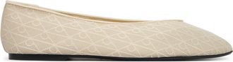 Calvin Klein Ballerinas Calvin Klein Square Ballerina Aop Mesh HW0HW02937 &Eacute;cru