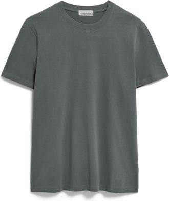 Armedangels Herren Heavyweight T-Shirt aus recyceltem Baumwoll Mix MAARKOS Relaxed Fit Space Steel