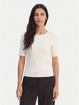 Calvin Klein T-Shirt Varigated LV044F211G &Eacute;cru Slim Fit