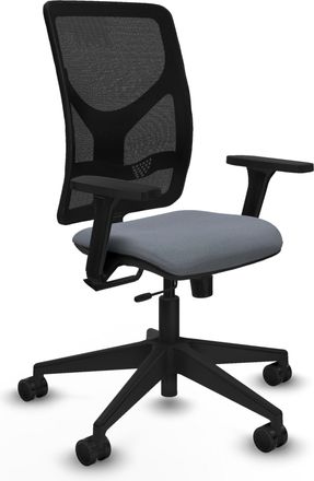 Piqueras y Crespo Schreibtischstuhl, grau, Rollen mit 3D-Armen, h&ouml;henverstellbare Lendenwirbelst&uuml;tze, ausgestattet mit Syncro/Traslack und Schneideschaum, Schwarz/Grau