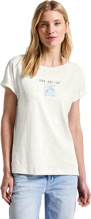 Street One Damen 3227320 Shirt mit Fotoprint, Off White, 38