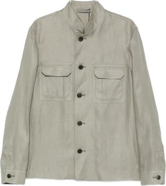 Corneliani Homme, Vestes, Vert, Taille: 3XL Veste chemise en lin