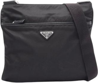 Prada Sac bandouli&egrave;re Tessuto Saffiano Pre-owned - Homme - Pre-owned - Noir - Taille: ONE Size