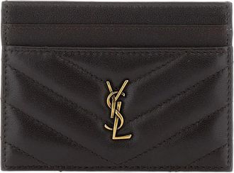Saint Laurent Cassandre Card Case In Lambskin