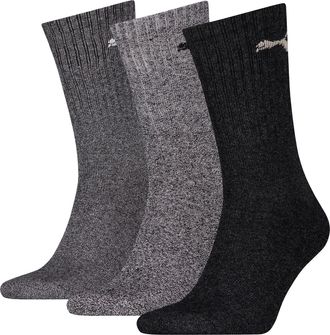 Puma Kurze Crew-Socken Unisex (3er-Pack), Kleidung, Grau, 35-38
