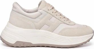 Hogan Femme, Chaussures, Beige, Taille: 35 EU Baskets &agrave; lacets
