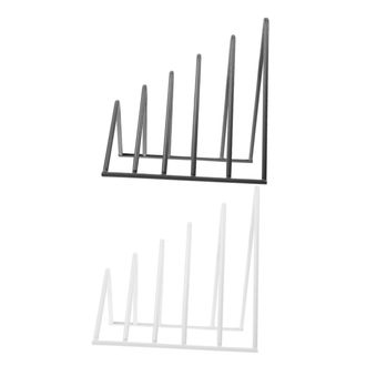 Artibetter 2 St&uuml;ck Dreieckiger B&uuml;cherhalter aus Stabilem Eisen Multifunktionaler Organizer f&uuml;r Schreibtisch und B&uuml;ro Schwarz wei&szlig; Platzsparendes Regal f&uuml;r B&uuml;cher