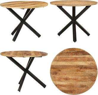 vidaXL Esstisch Rund 100x100x75 cm Raues Mangoholz - Vidaxl