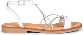 miMaO AMONET - Sandales plates bi mati&egrave;res pour femmes blanc, EU 39